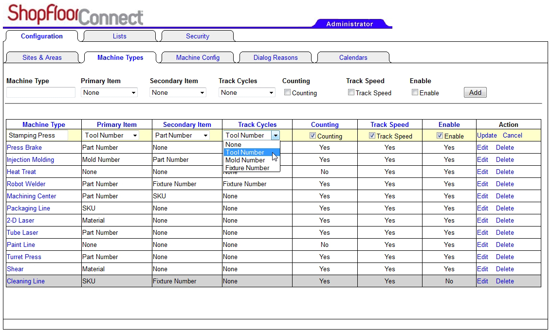 Help - Using the Tool Tracker - ShopFloorConnect